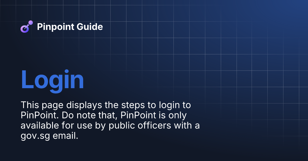Login | Pinpoint Guide